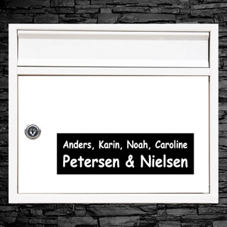 Navne skilt til postkassen. Wallstickers fra 22 kr
