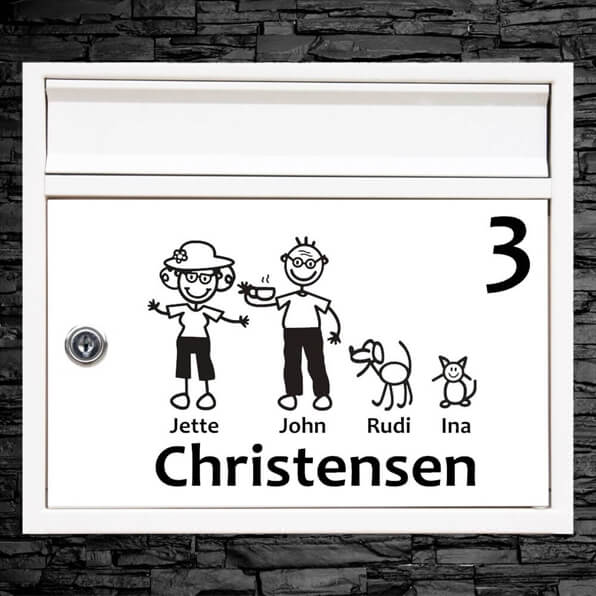 Bedsteforældre wallstickers til postkassen sjov og skørt